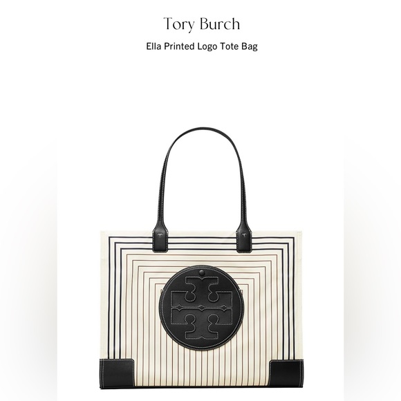 Tory Burch | Bags | Brandnew Tory Burch Ella Printed Tote In Box Stripe Design | Poshmark